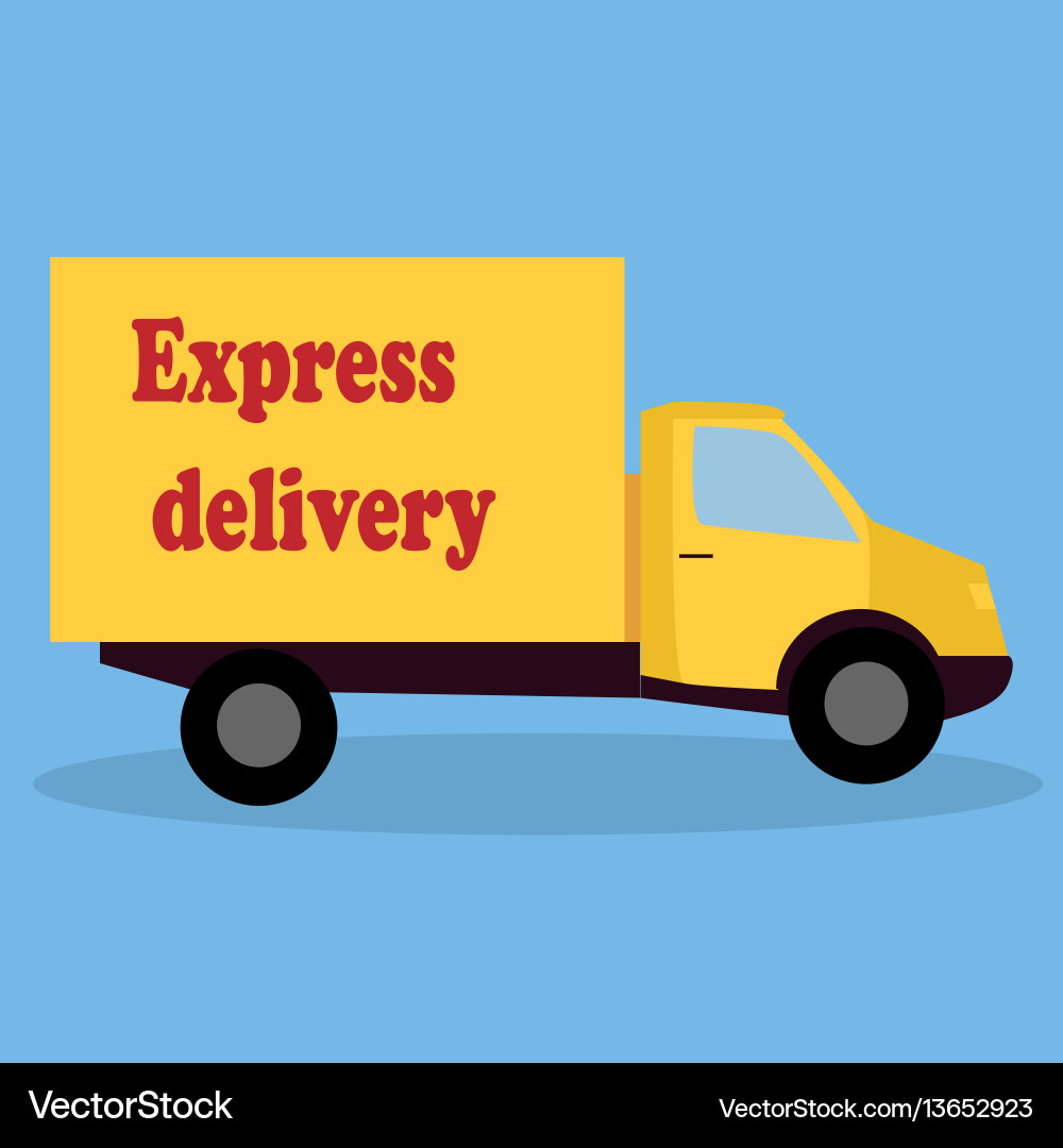 A cartoon representing a delivery car Royalty Free Vector