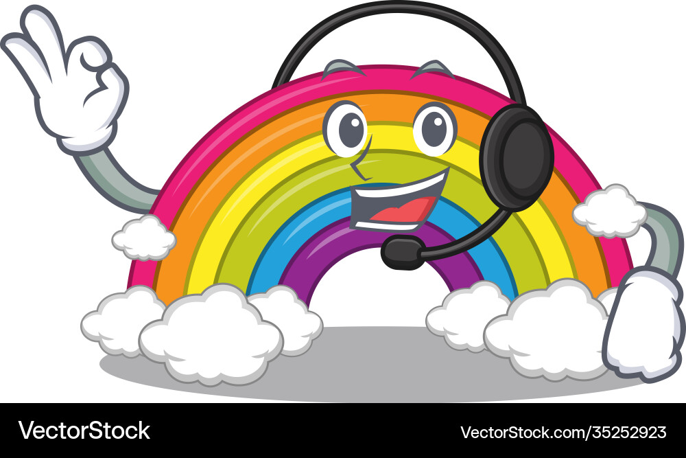 A gorgeous rainbow mascot character concept Vector Image