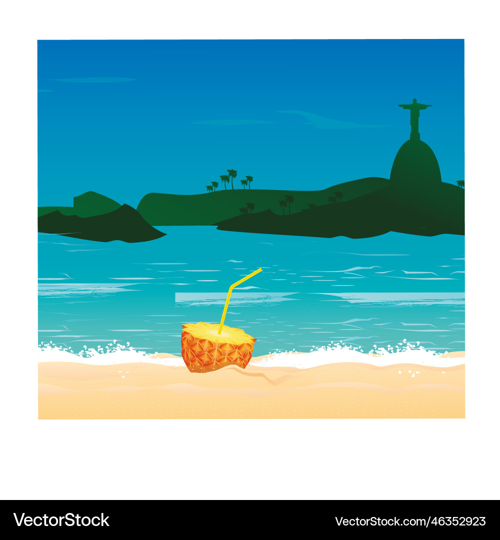 Beach cocktail image cartoon Royalty Free Vector Image