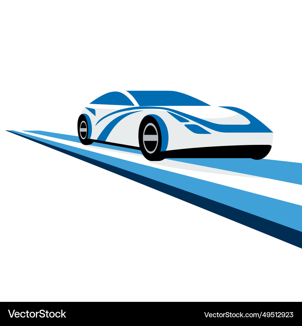 Car in motion filled blue logo Royalty Free Vector Image