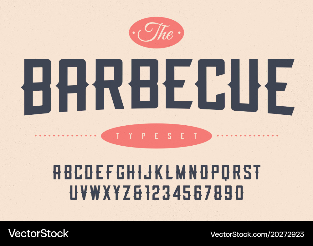 Condensed retro display font design alphabet Vector Image