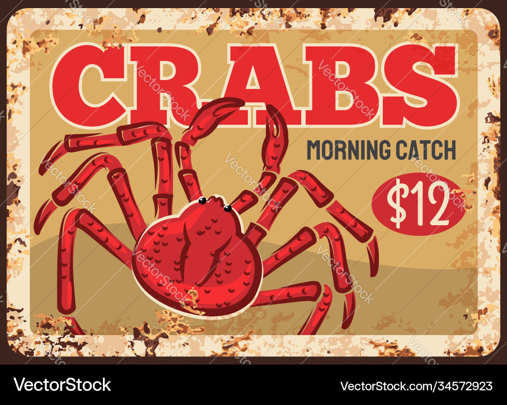 Crabs meat seafood fresh catch banner Royalty Free Vector