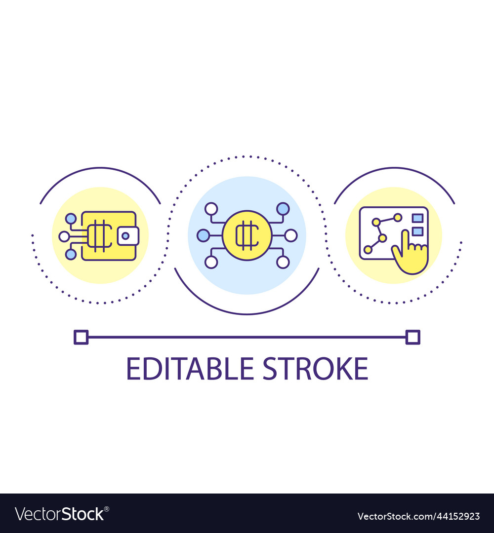 Cryptocurrency loop concept icon Royalty Free Vector Image