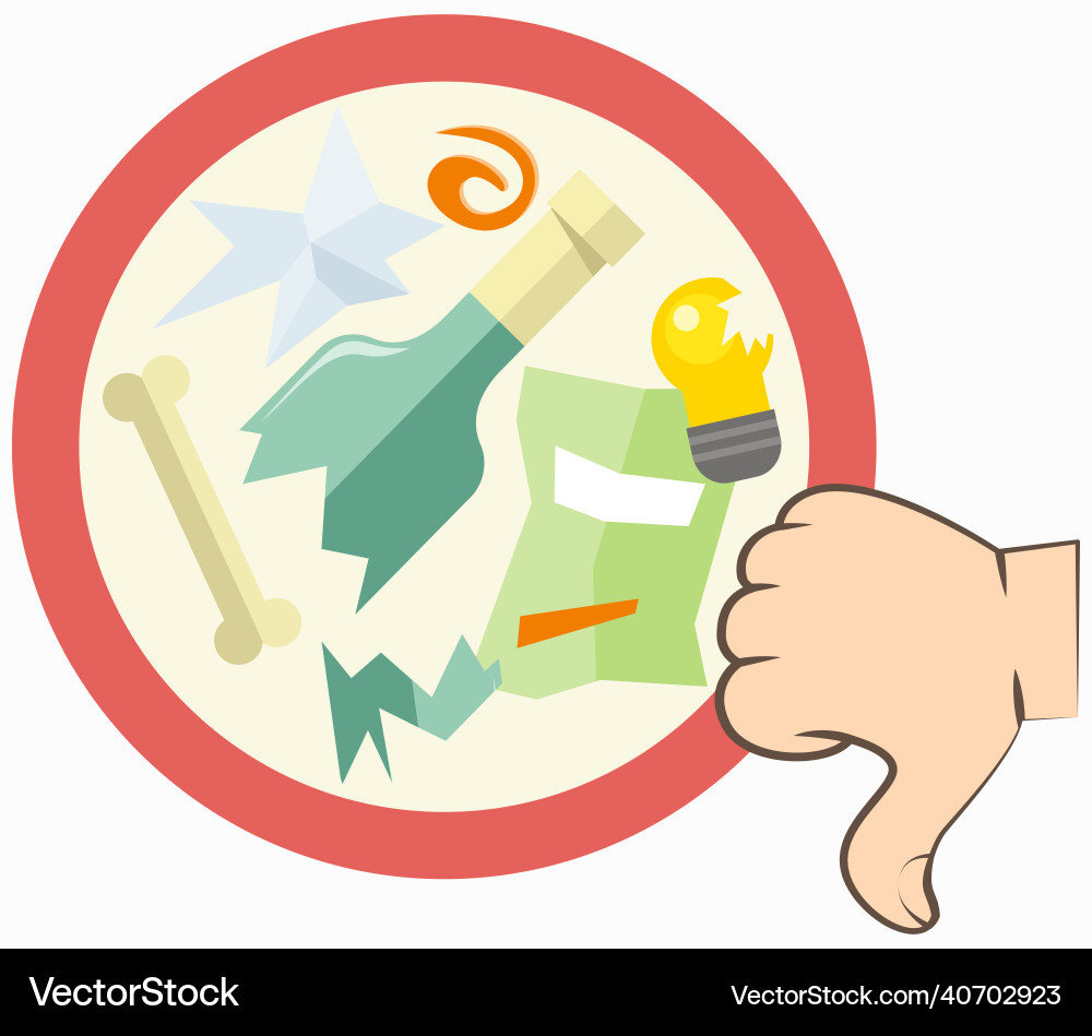 Garbage symbol do not litter sign trash icon Vector Image