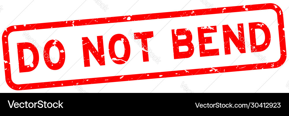 Grunge red do not bend word square rubber seal Vector Image
