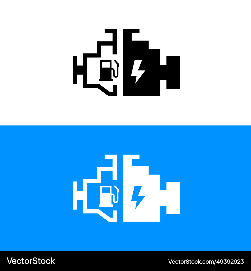 Hybrid car engine electric motor ev icon Vector Image