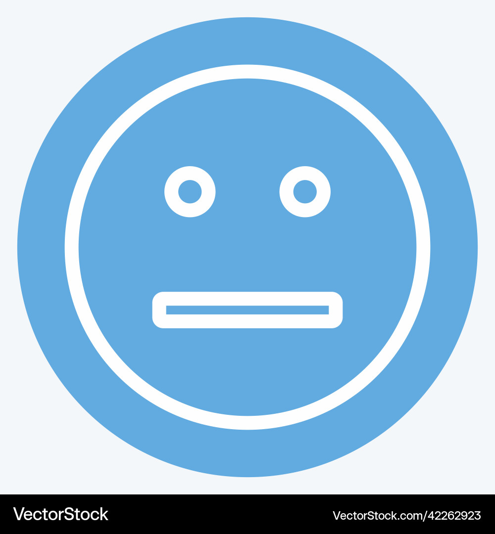Icon emoticon straight face suitable for emoticon Vector Image
