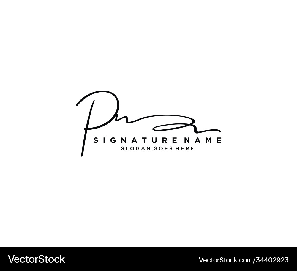 Letter pn signature logo template Royalty Free Vector Image