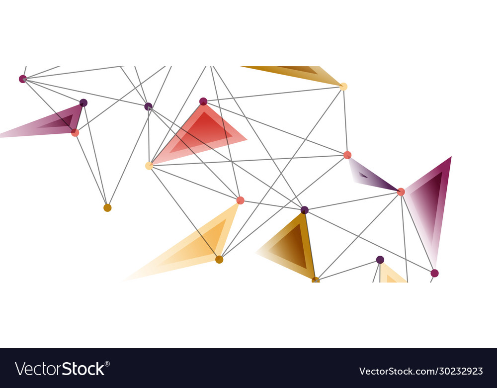 Line points connections triangular technology Vector Image