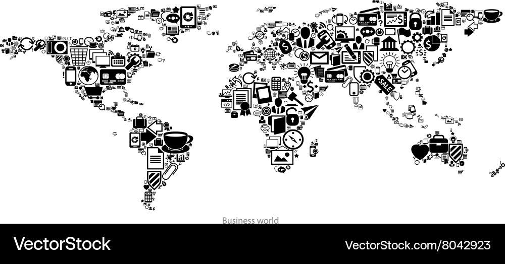 Map of business world Royalty Free Vector Image