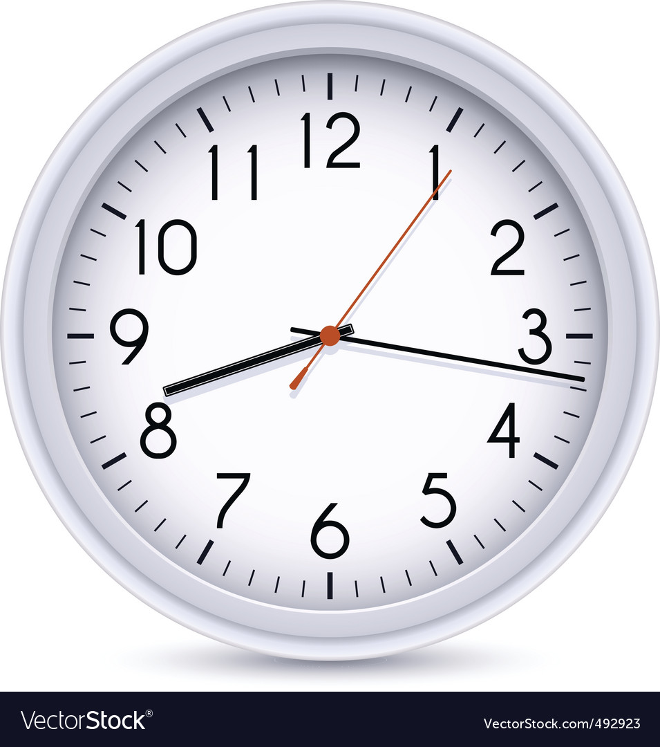 Office clock Royalty Free Vector Image - VectorStock