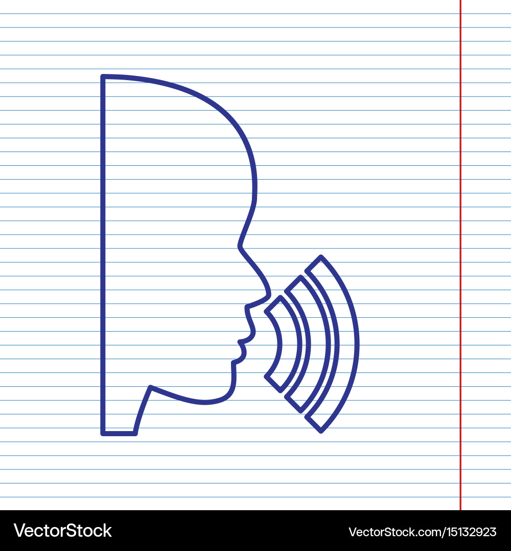 People speaking or singing sign navy line Vector Image