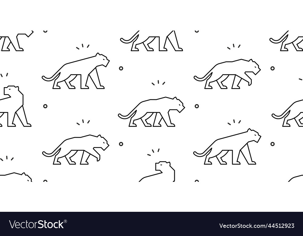 Seamless pattern with panthers Royalty Free Vector Image