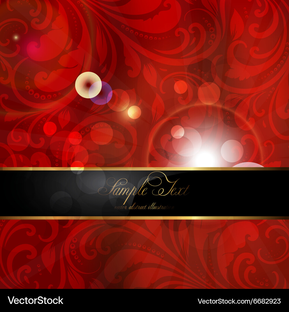 Seamless red floral spring wallpaper with banner Vector Image