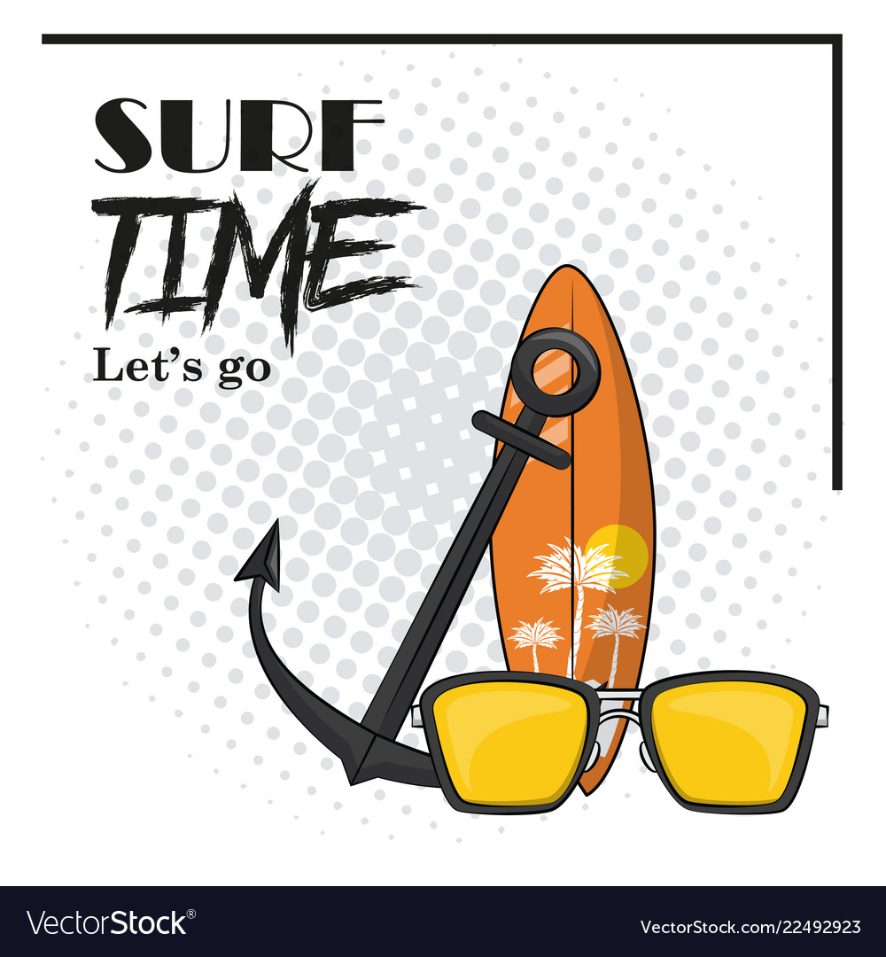 Surf time theme poster Royalty Free Vector Image