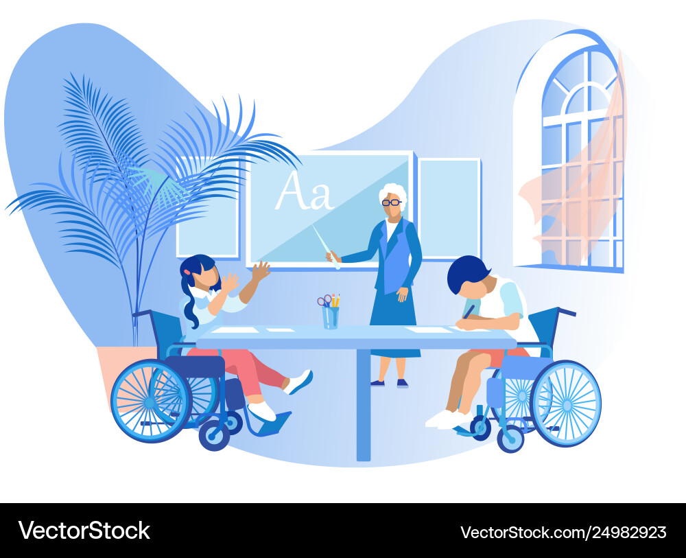 Training for autistic children cartoon Royalty Free Vector