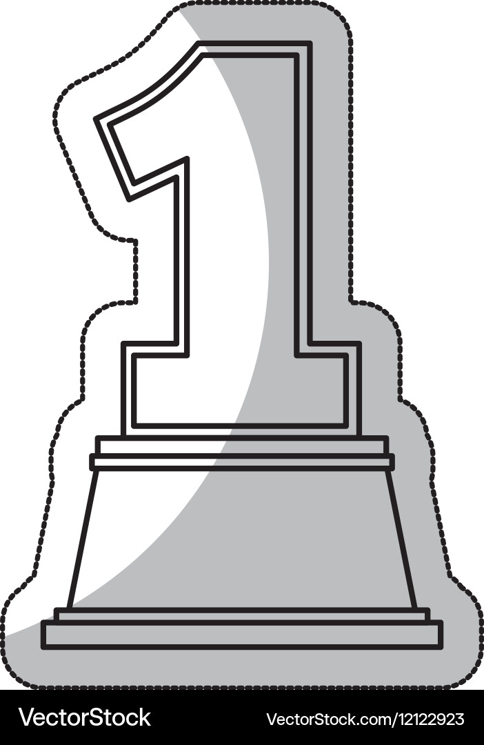 Trophy number one award isolated icon Royalty Free Vector