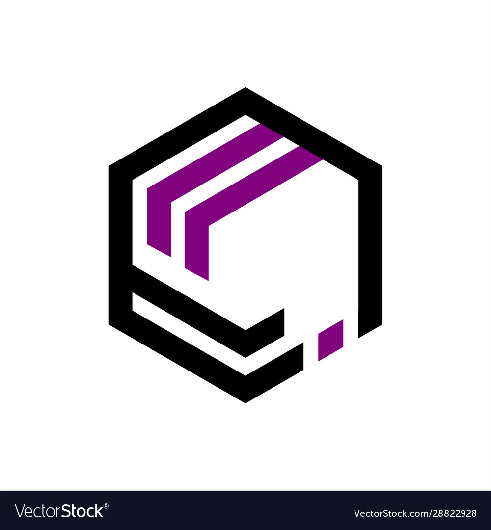 Abstract colorful geometric hexagonal logo design Vector Image