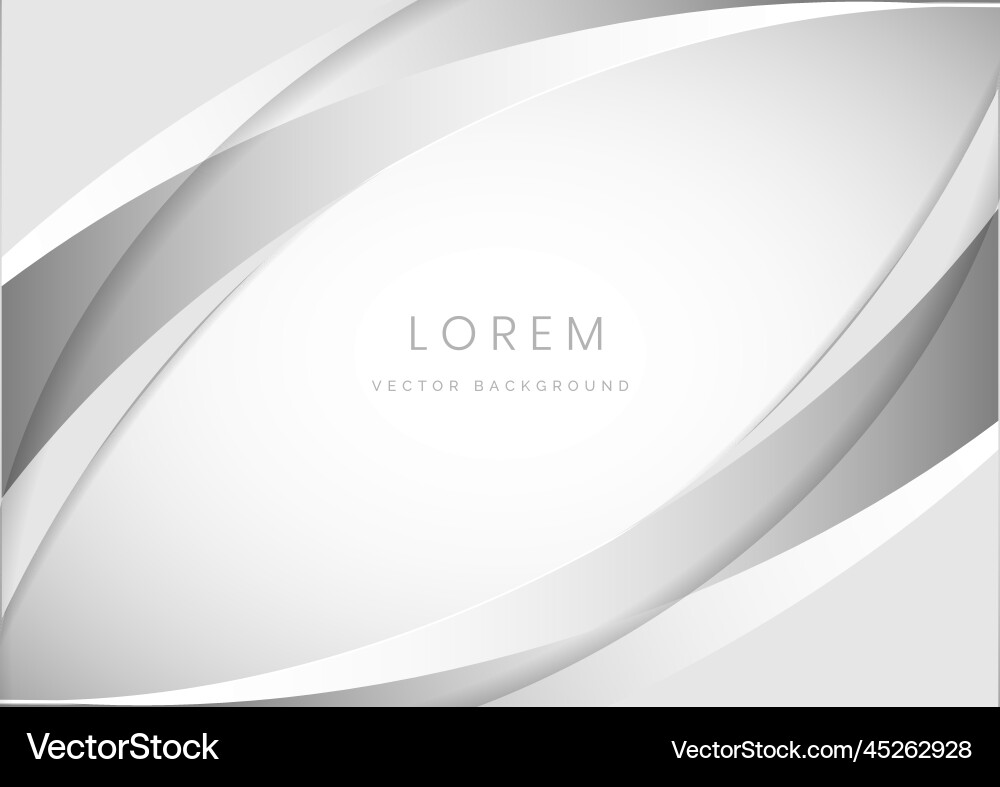 Abstract template white and gray curve on white Vector Image