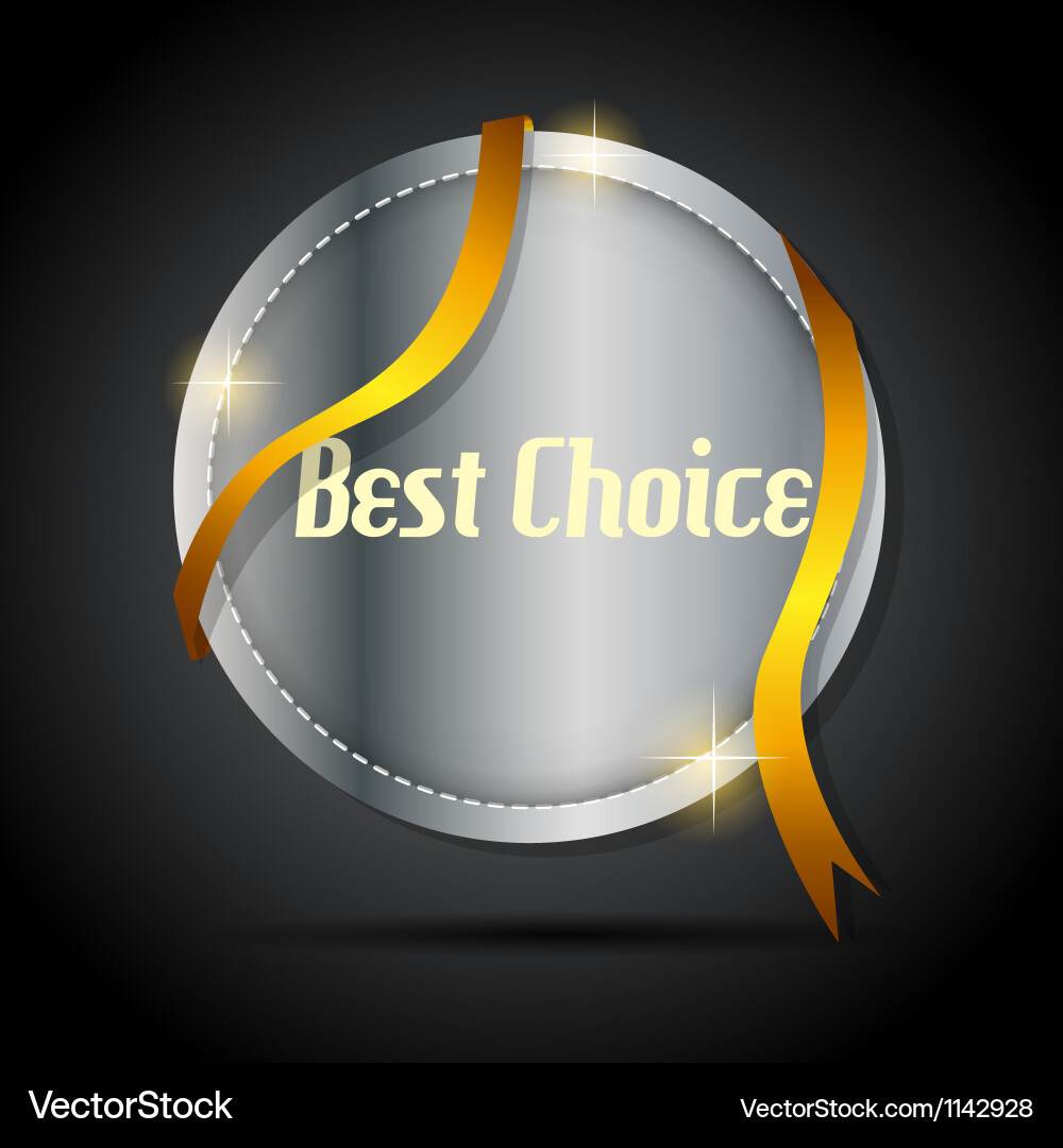Best choice label with red ribbon Royalty Free Vector Image