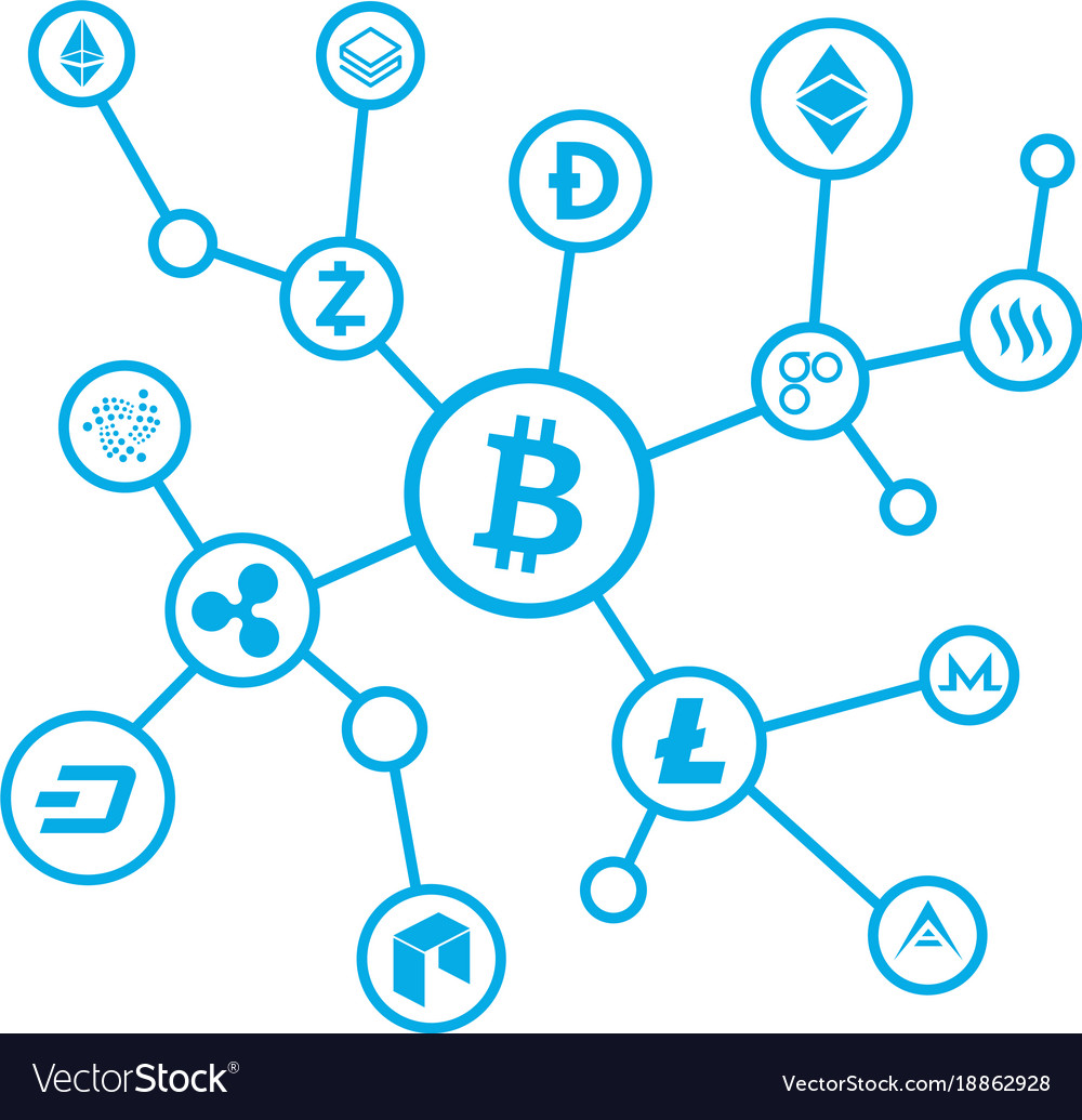 Bitcoin net background Royalty Free Vector Image