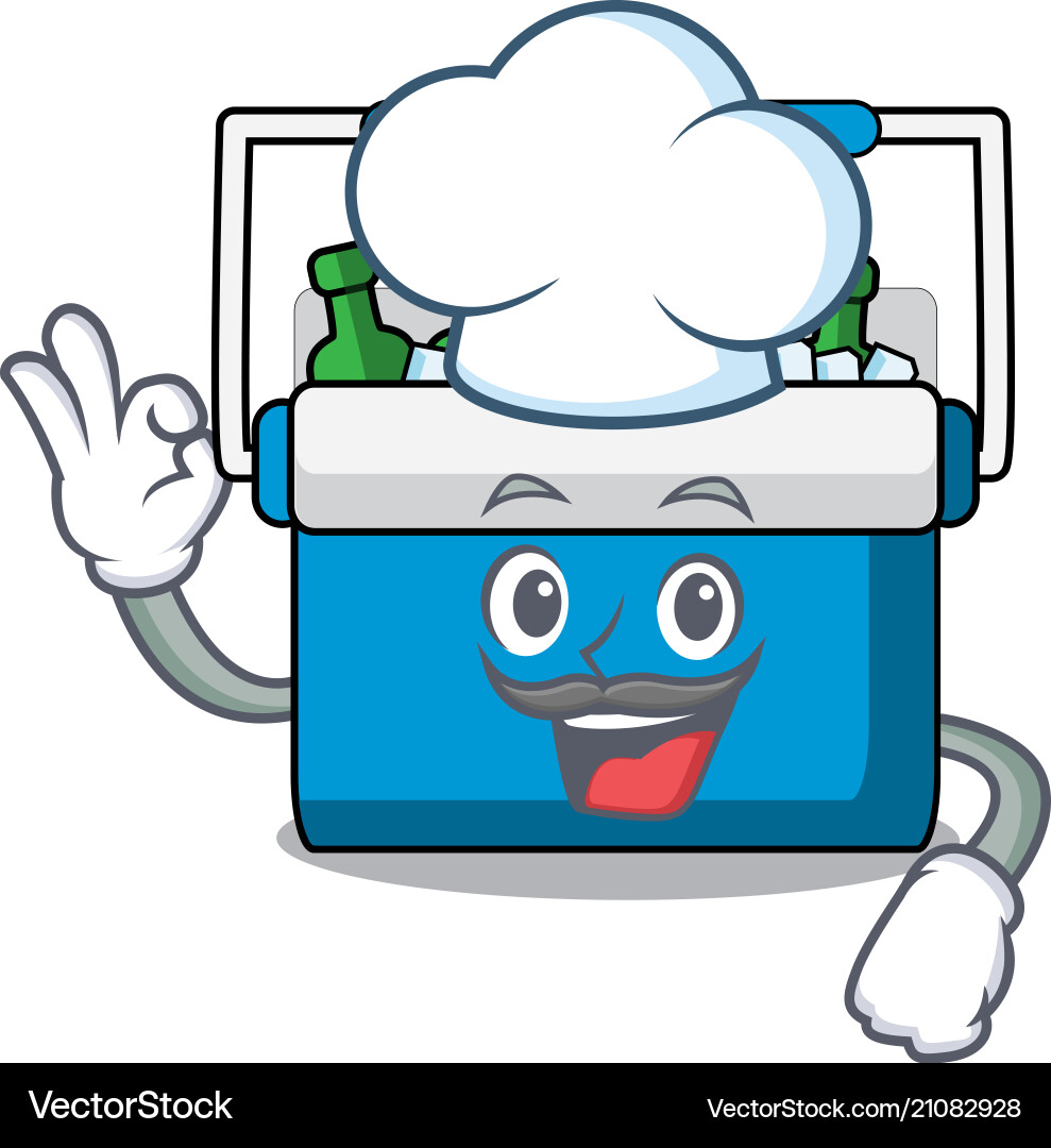 Chef freezer bag character cartoon Royalty Free Vector Image
