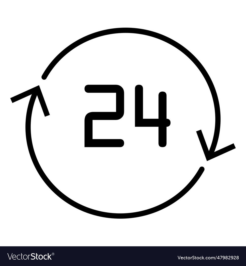 Circular arrows number 24 stroke Royalty Free Vector Image