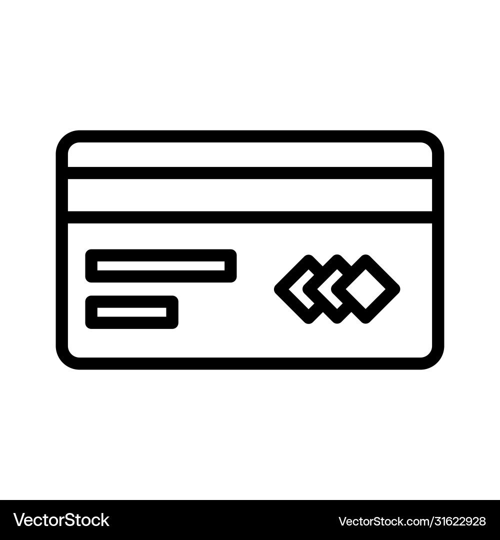 Credit card outline icon Royalty Free Vector Image