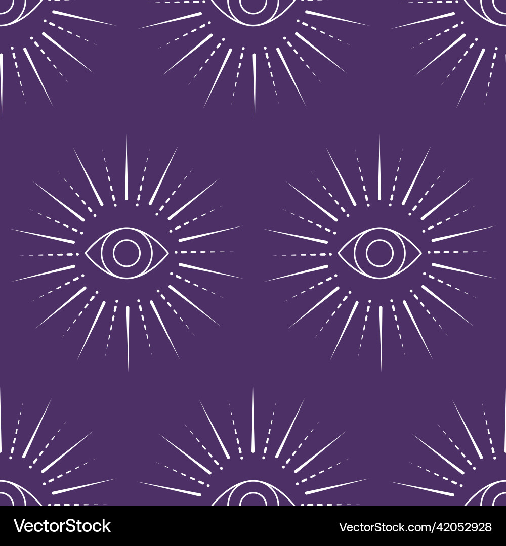 Eye with rays abstract magic seamless pattern Vector Image
