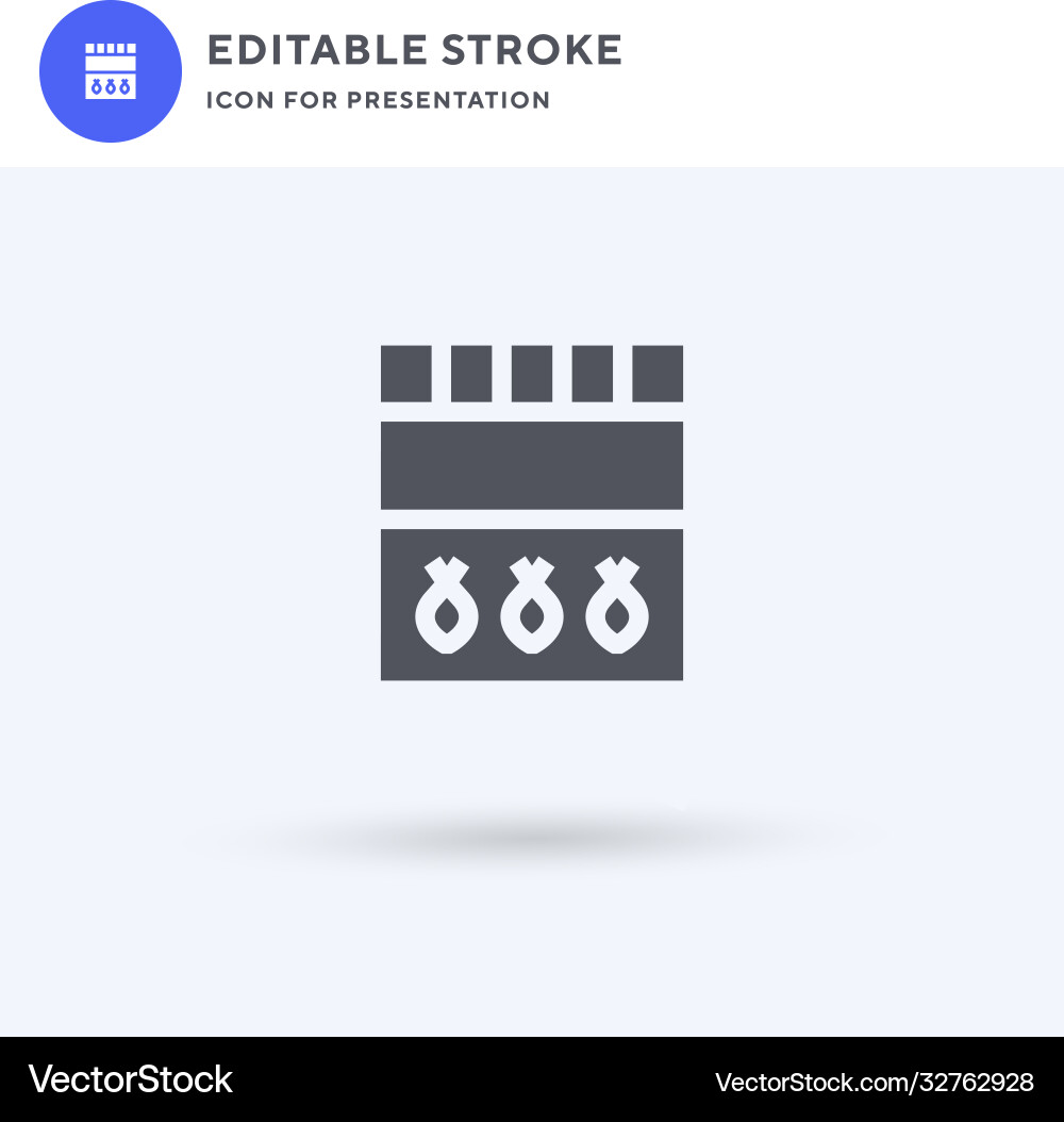 Fish market icon filled flat sign solid Royalty Free Vector