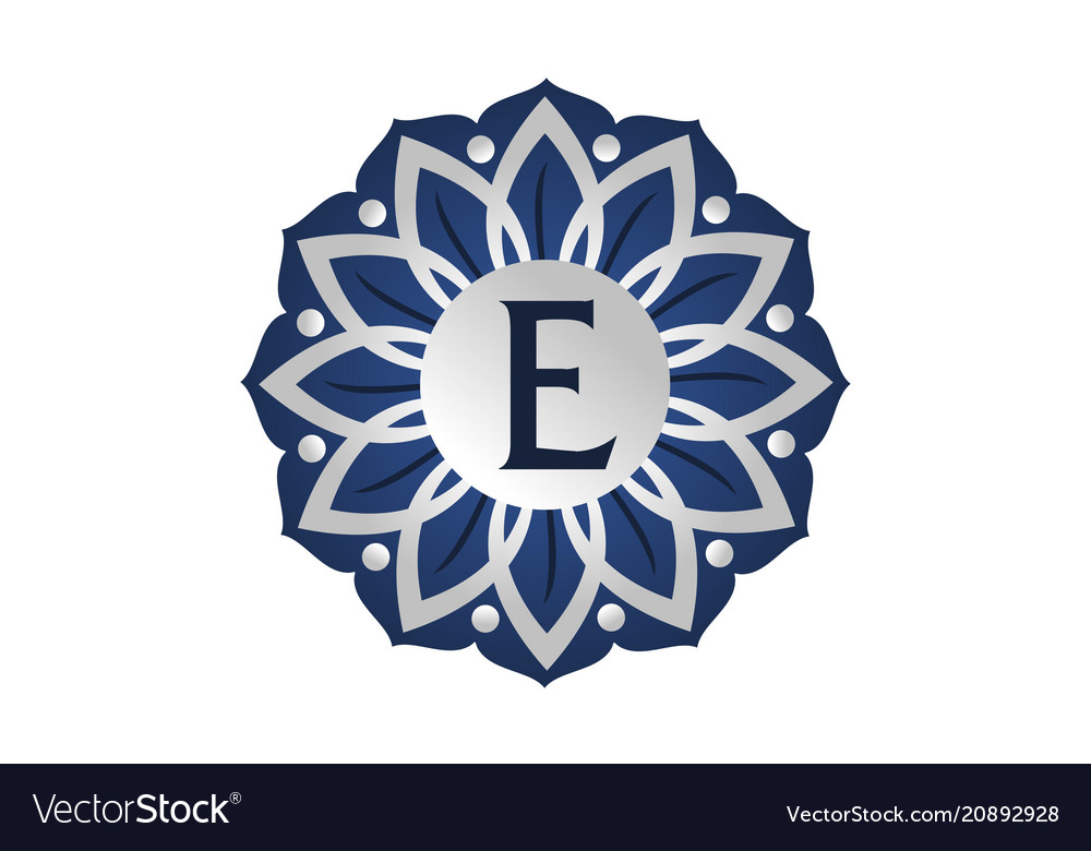 Flower elegant icon initial e Royalty Free Vector Image