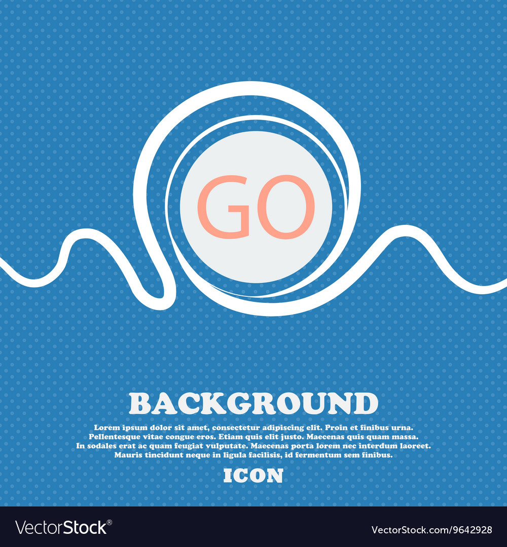 Go sign icon blue and white abstract background Vector Image