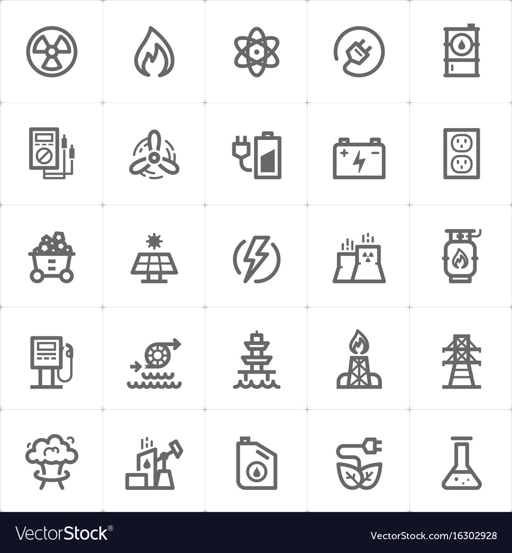Icon set - energy and power Royalty Free Vector Image