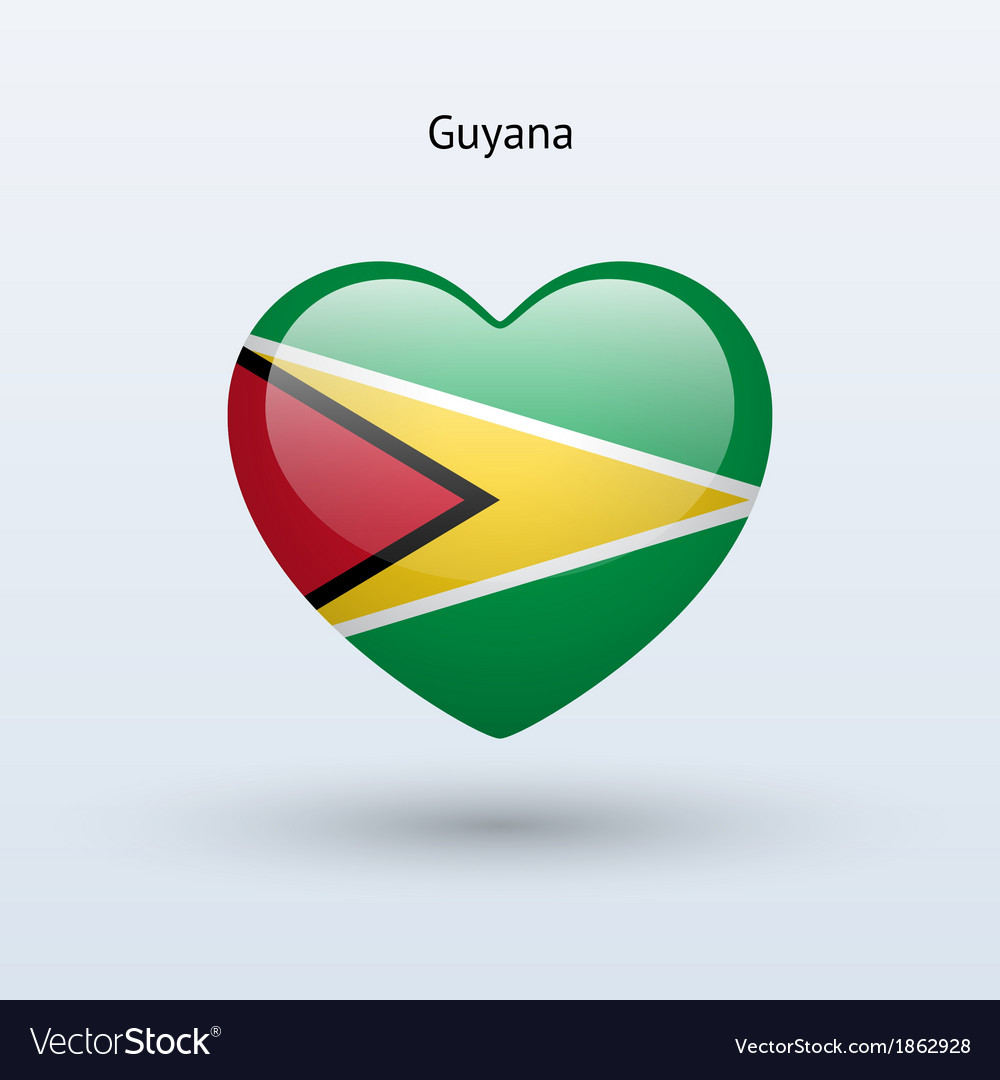 Love guyana symbol heart flag icon Royalty Free Vector Image
