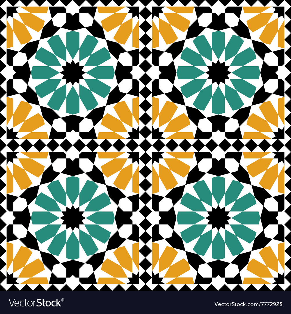 Moroccan Zellige Seamless Royalty Free Vector Image