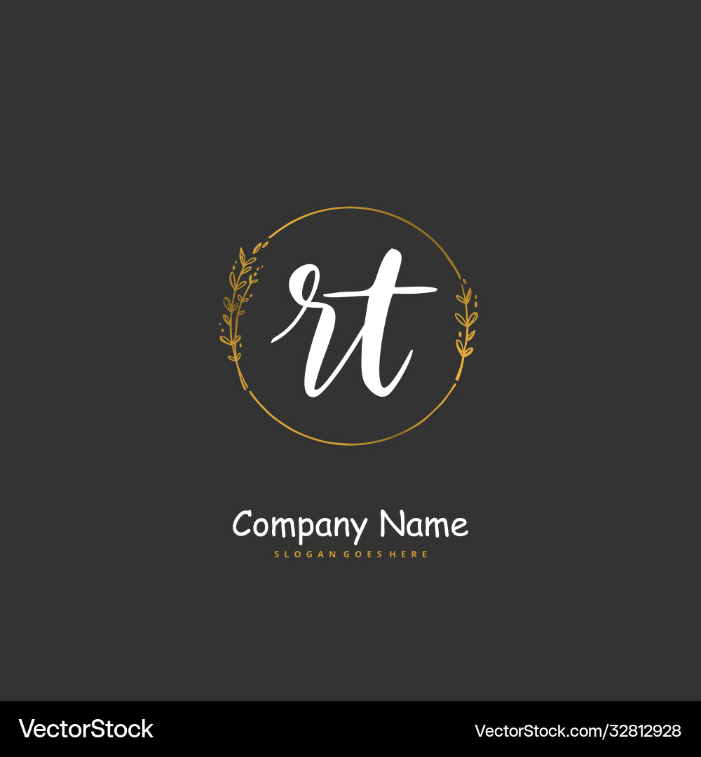 R t rt initial handwriting and signature logo Vector Image