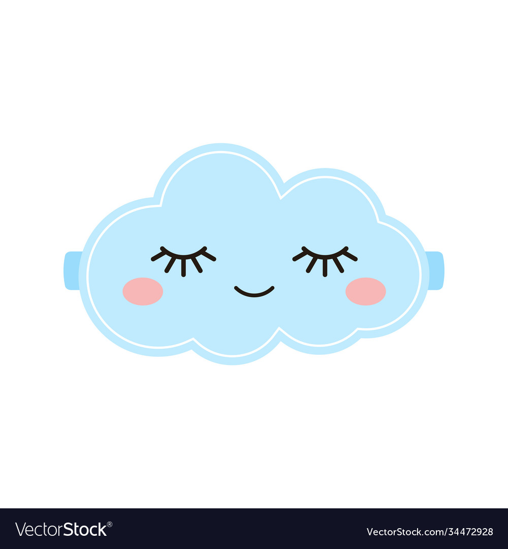 Sleep Mask Cute Cloud With Closed Eyes Royalty Free Vector