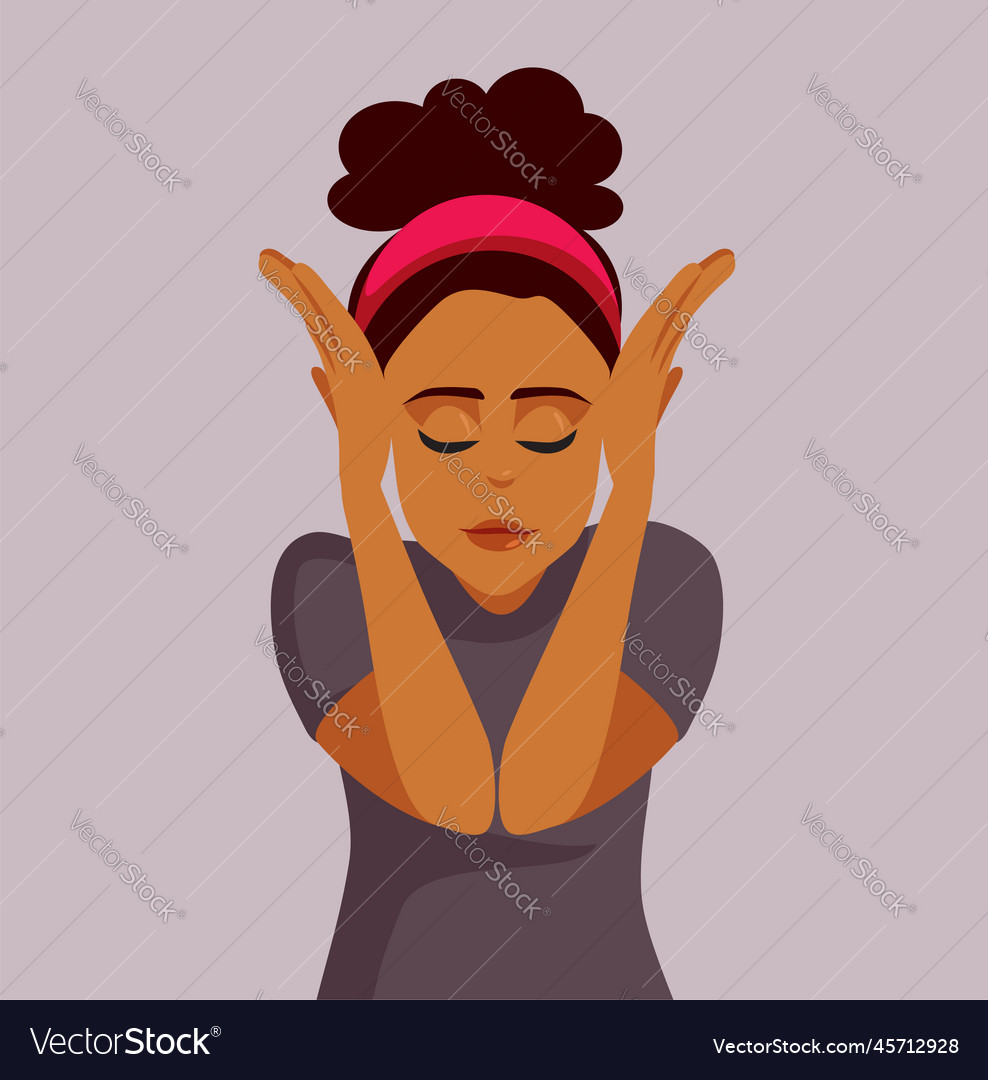 Stressed Woman Of Black Ethnicity Feeling Vector Image