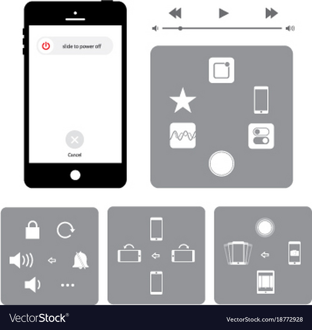 Touchscreen smart phone mobile application button Vector Image