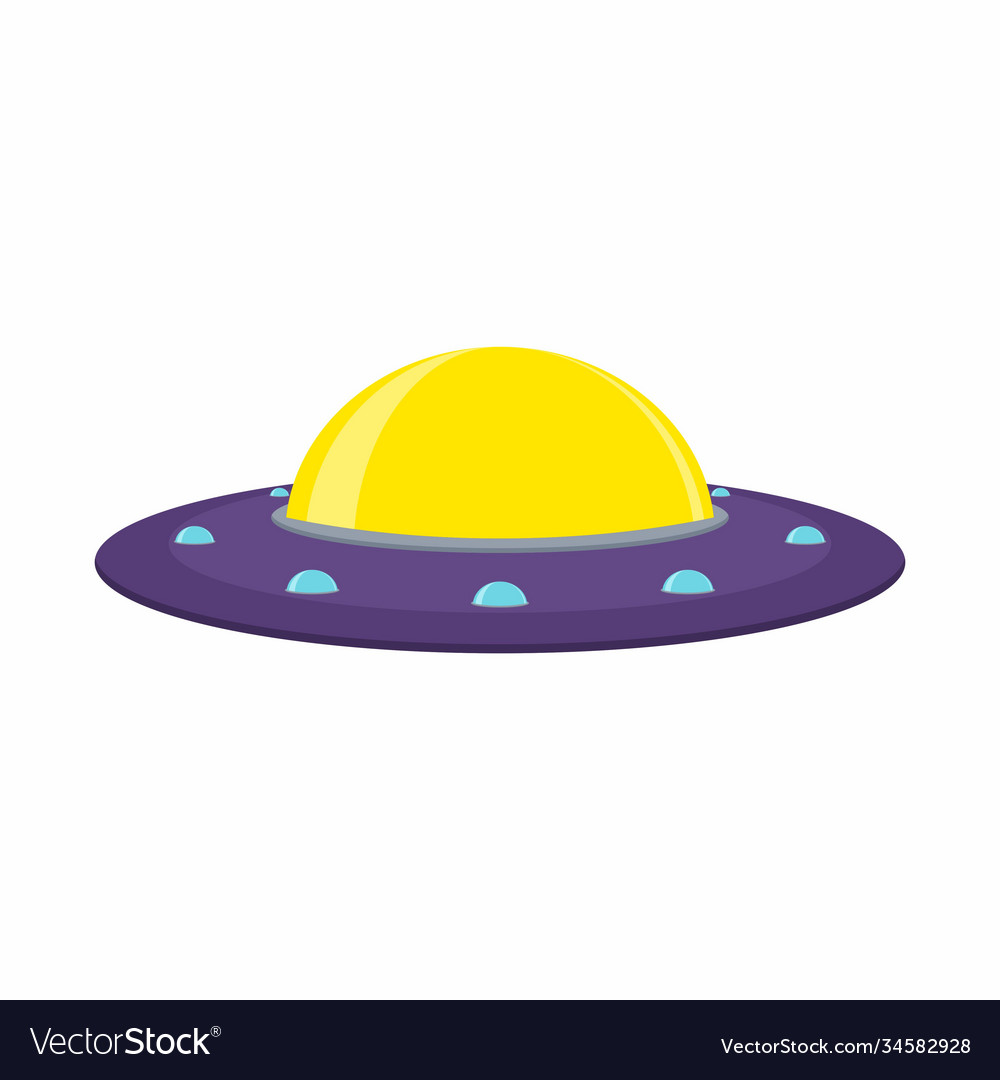 Ufo and flying saucer spaceship on white Vector Image