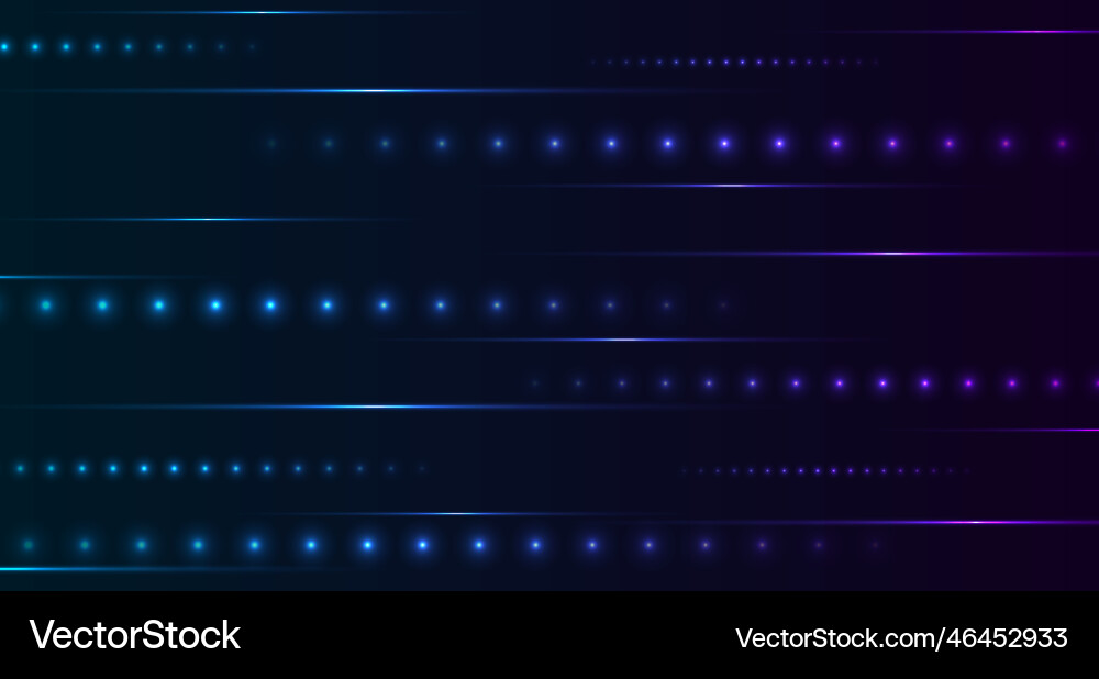 Blue ultraviolet neon glowing lines and dots Vector Image