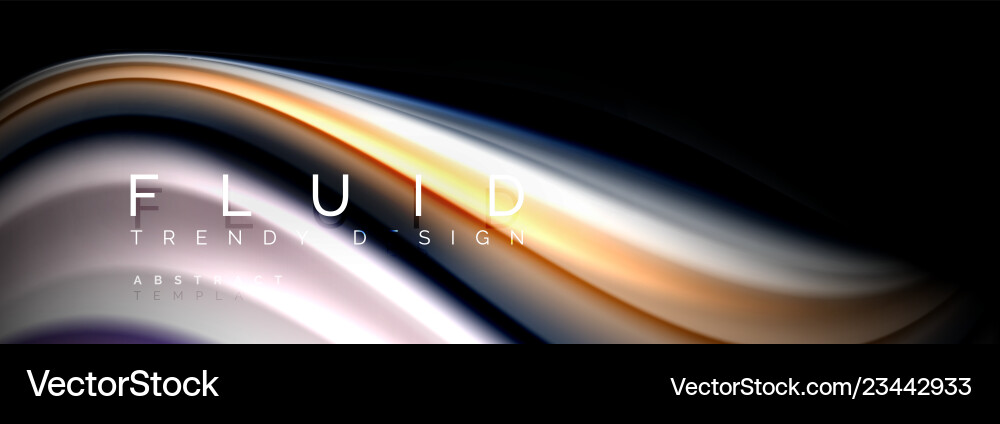 Bright colorful liquid fluid lines on black Vector Image
