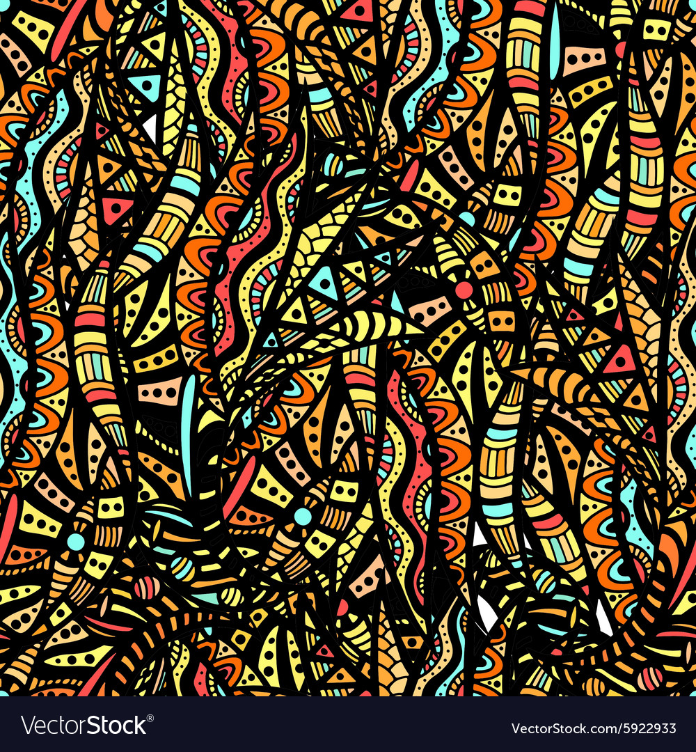 Colorful seamless abstract hand-drawn pattern Vector Image