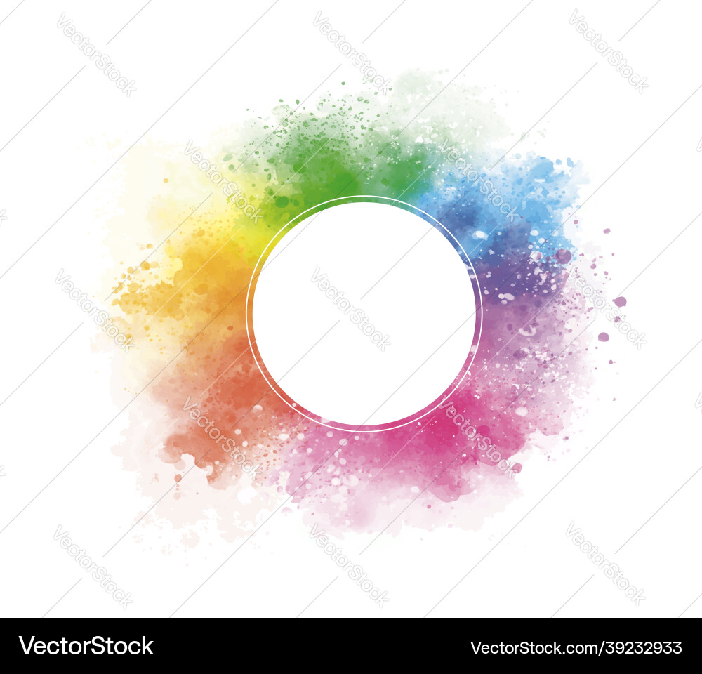 Colorful watercolor with blank circle Royalty Free Vector