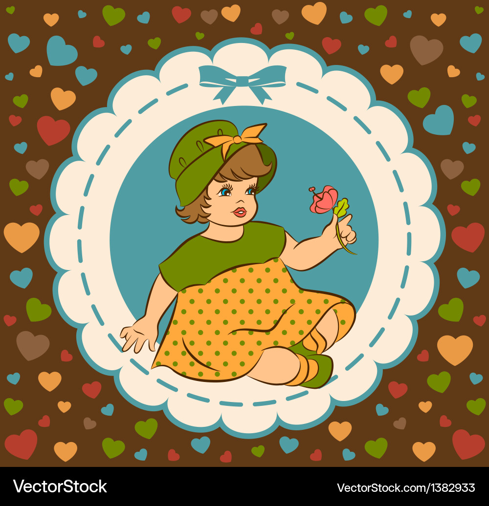 Cute baby girl Royalty Free Vector Image - VectorStock