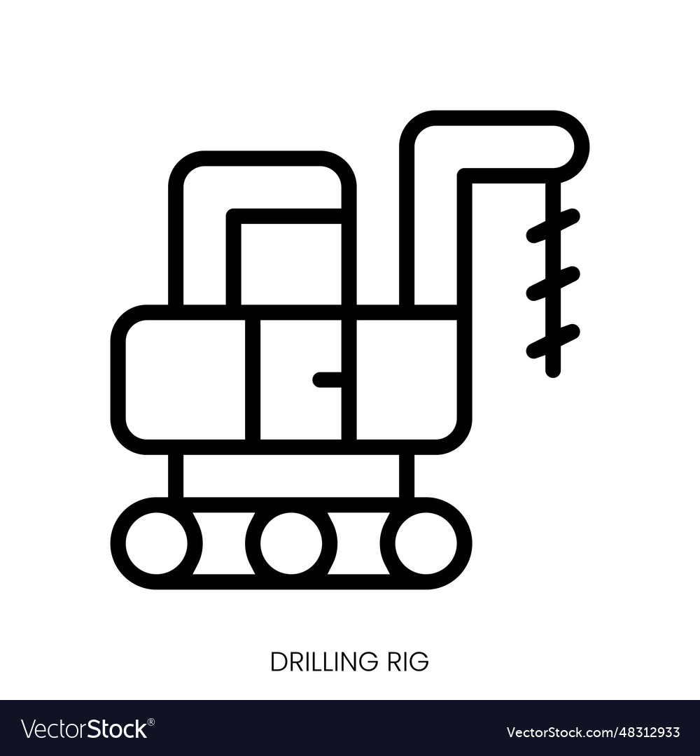 Drilling rig icon line art style design isolated Vector Image