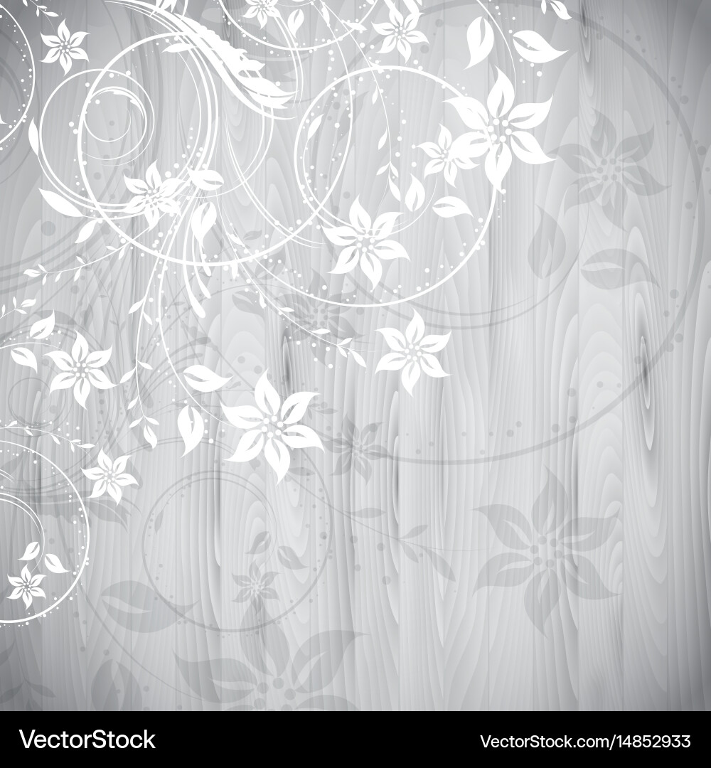 Floral design on wood background Royalty Free Vector Image