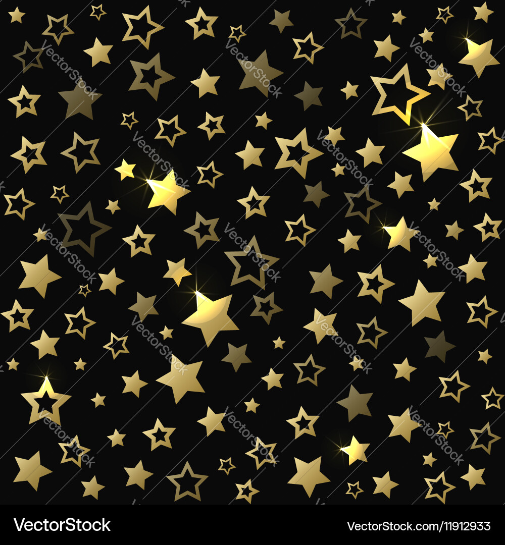 Gold shine stars christmas seamless pattern Vector Image