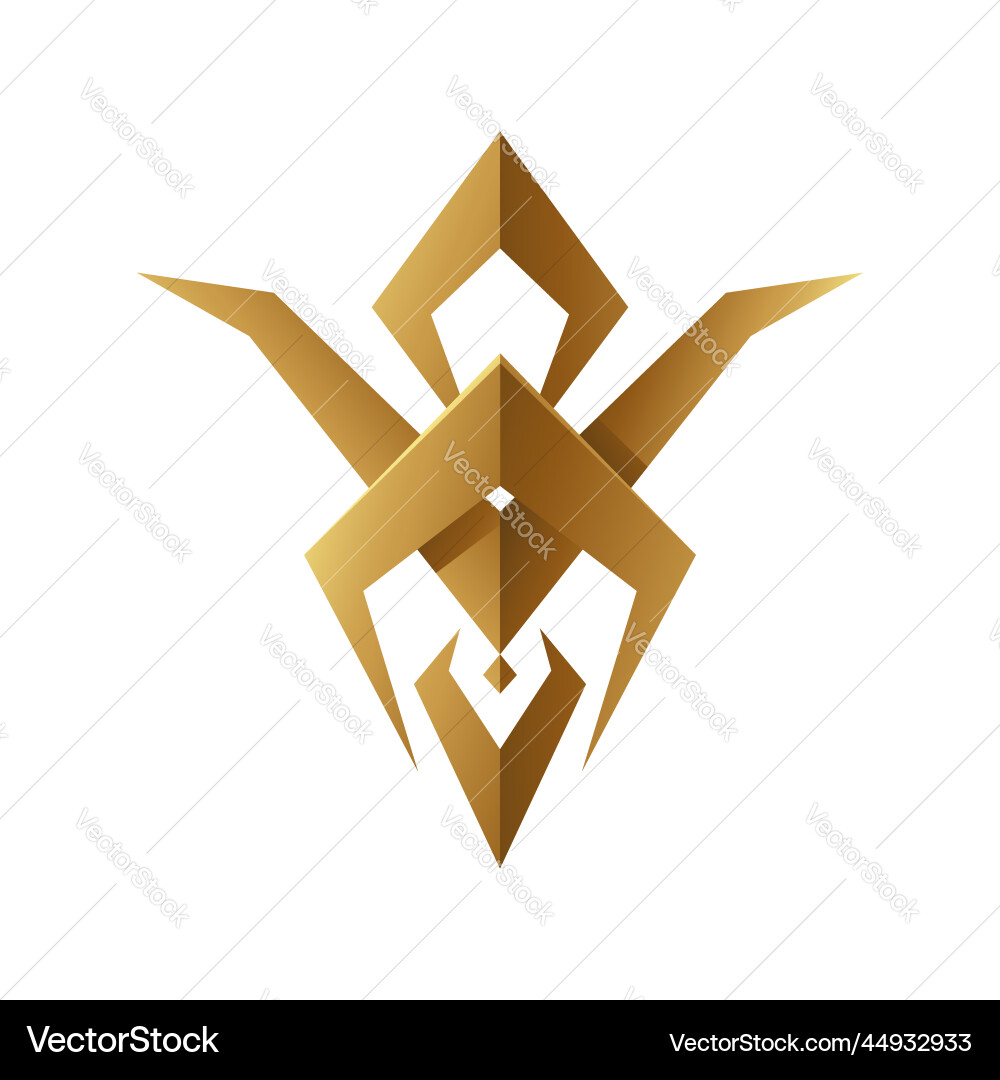 Golden abstract tribal bug on a white background Vector Image