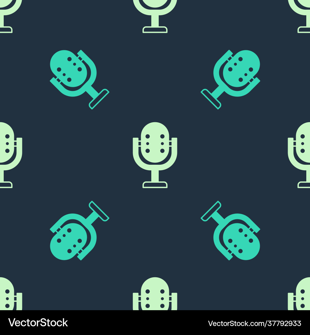 Green and beige microphone icon isolated seamless Vector Image